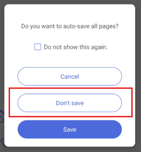 How to have my whiteboards not Autosave in EZWrite 6?
