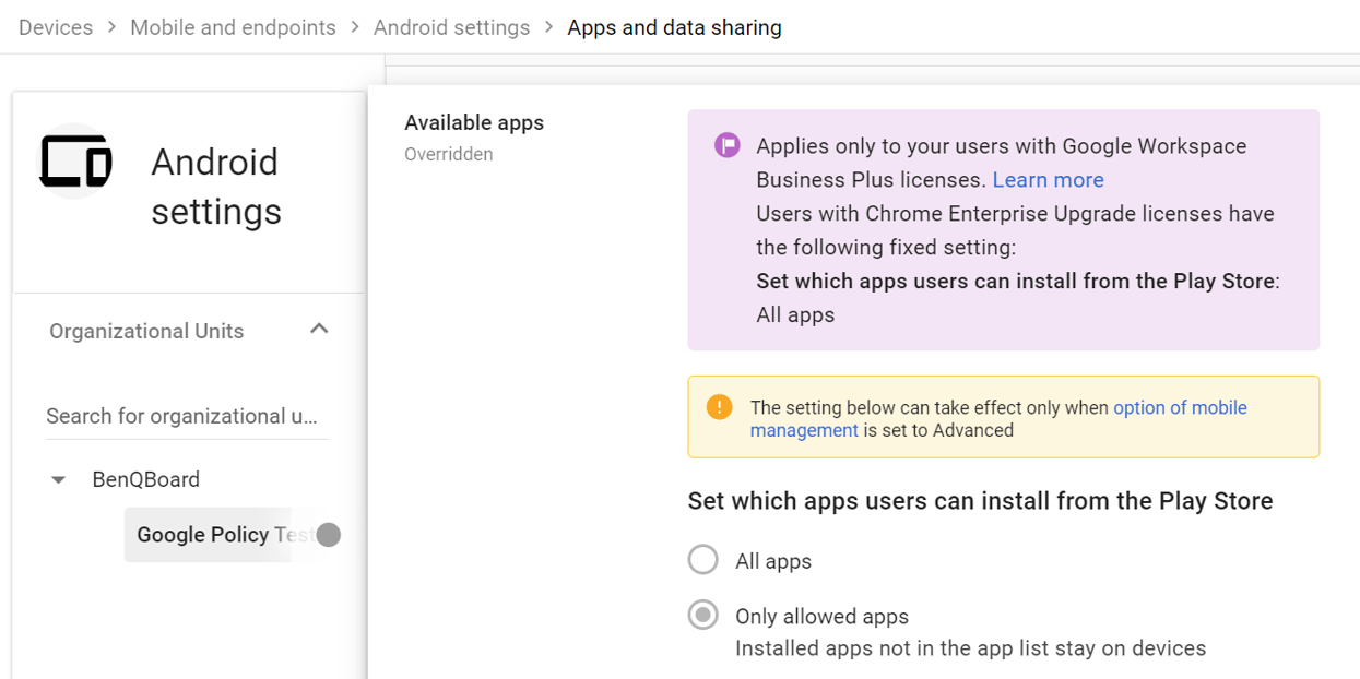 [RM04/RP04] How to Manage Apps in the Google Play Store on your BenQ Boards
